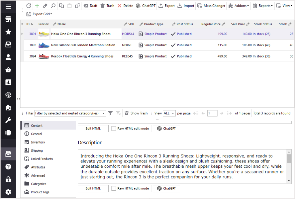 Generate WooCommerce product description with ChatGPT based on product name