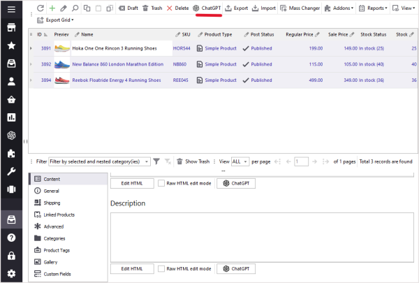 Generate WooCommerce product description with ChatGPT based on product name