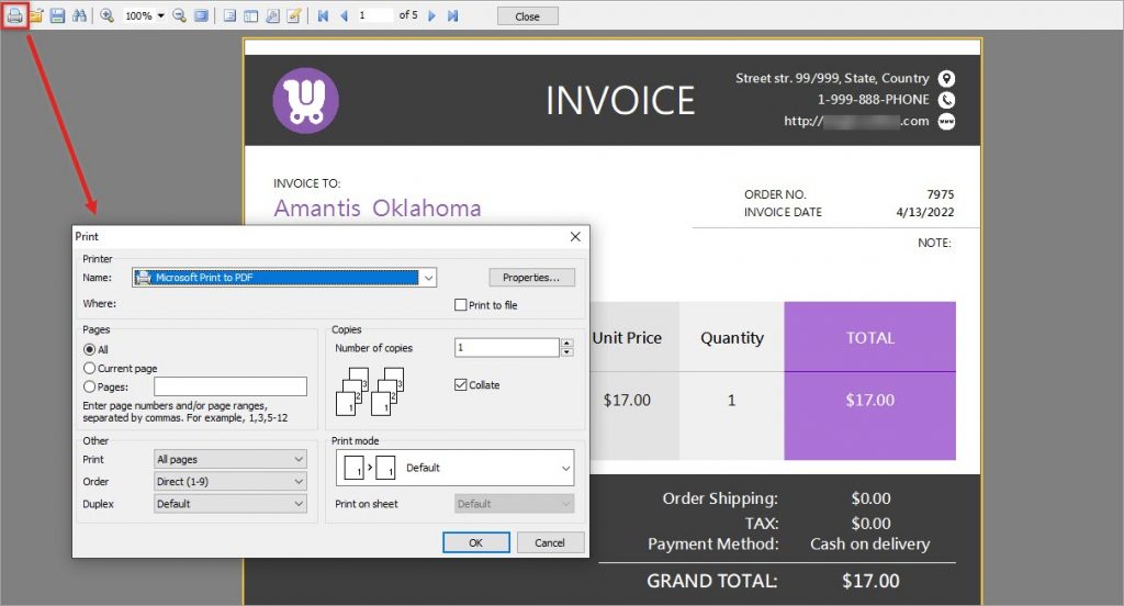 WooCommerce Print Invoice or Save to PDF, JPEG, Excel, Etc