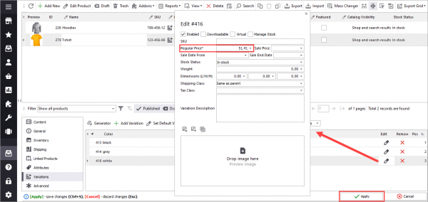 Bulk Editing Pricing For Multiple Variations In Woocommerce Store Manager For Woocommerce