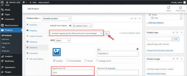 Bulk Editing Pricing For Multiple Variations In Woocommerce Store Manager For Woocommerce
